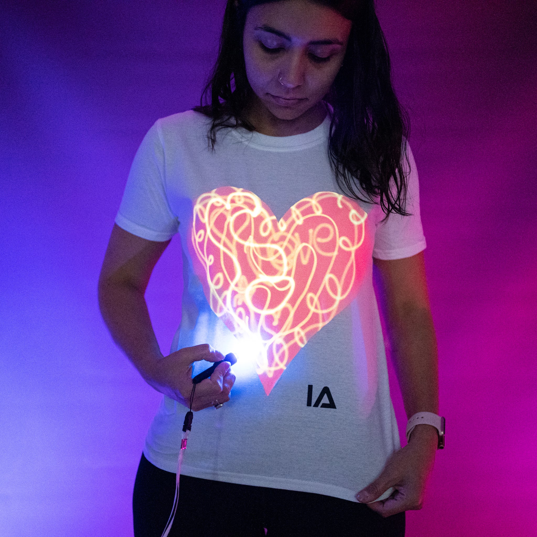 Illuminated Apparel | Interactive Glow T-shirt As seen on Dragons' Den